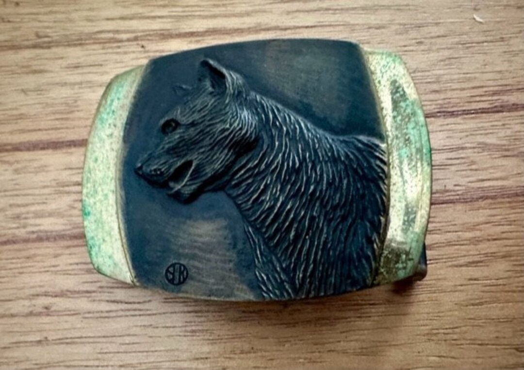 Vintage Solid Bronze Steven L. Knight Belt Buckle Mountain Lion - Etsy