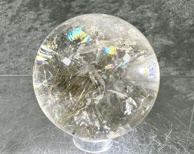 Incredible Rare Golden Rutile Quartz Sphere. Amazing Rainbows! Very ...