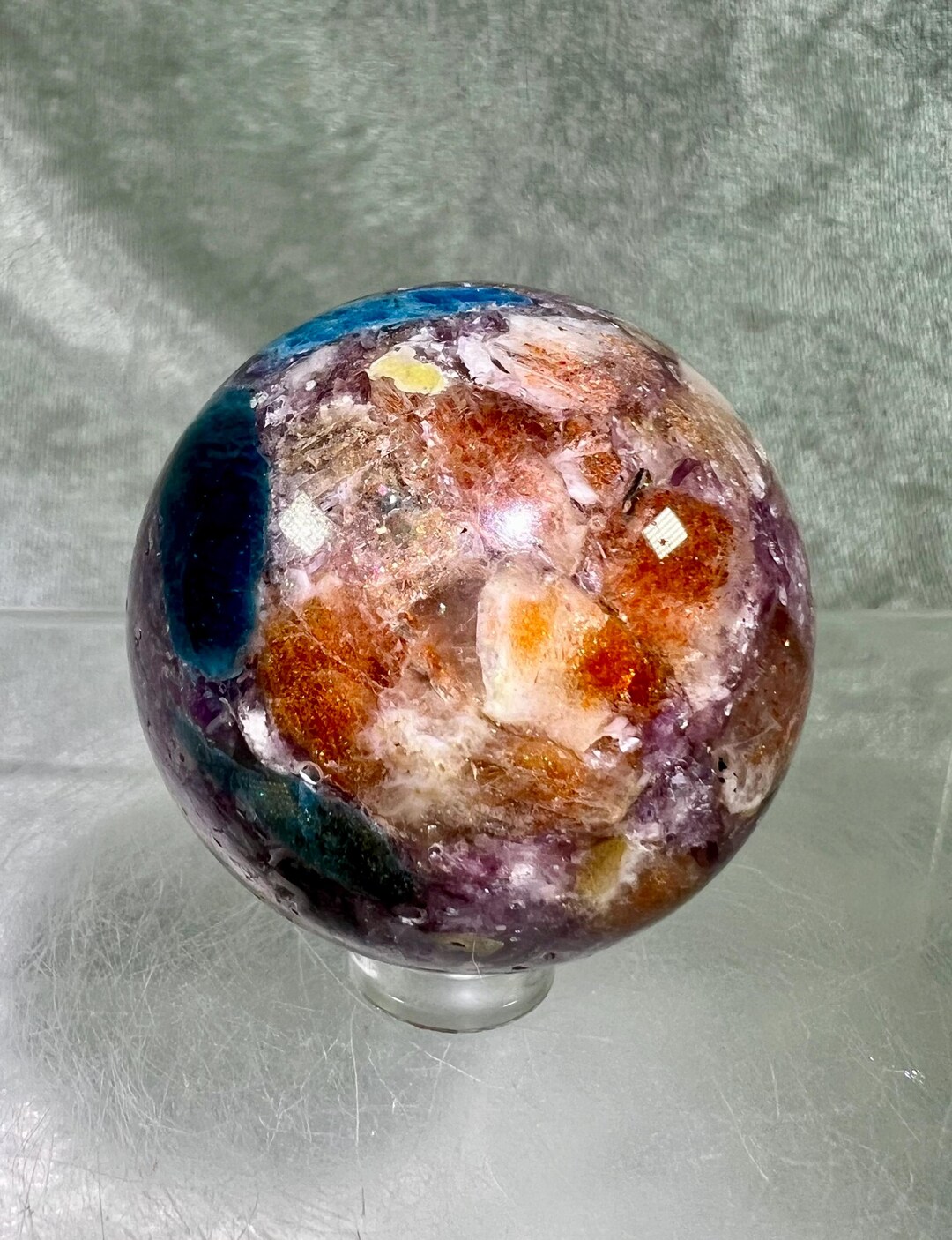 Amazing Golden Sunstone, Apatite, Amazonite, and Mica Sphere. Beautiful ...