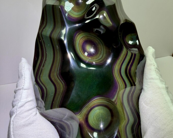 Top Quality Rainbow Obsidian Freeform: Extra Large Polished Statement ...