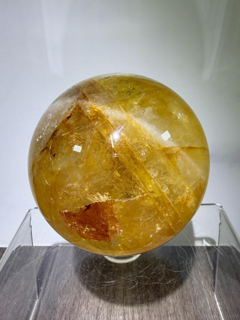 Dendritic Golden Healer Sphere Rare Hematoid Quartz Sphere With ...