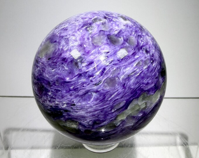 Charoite Crystal Sphere: 50mm High Quality Display Crystal From Siberia ...