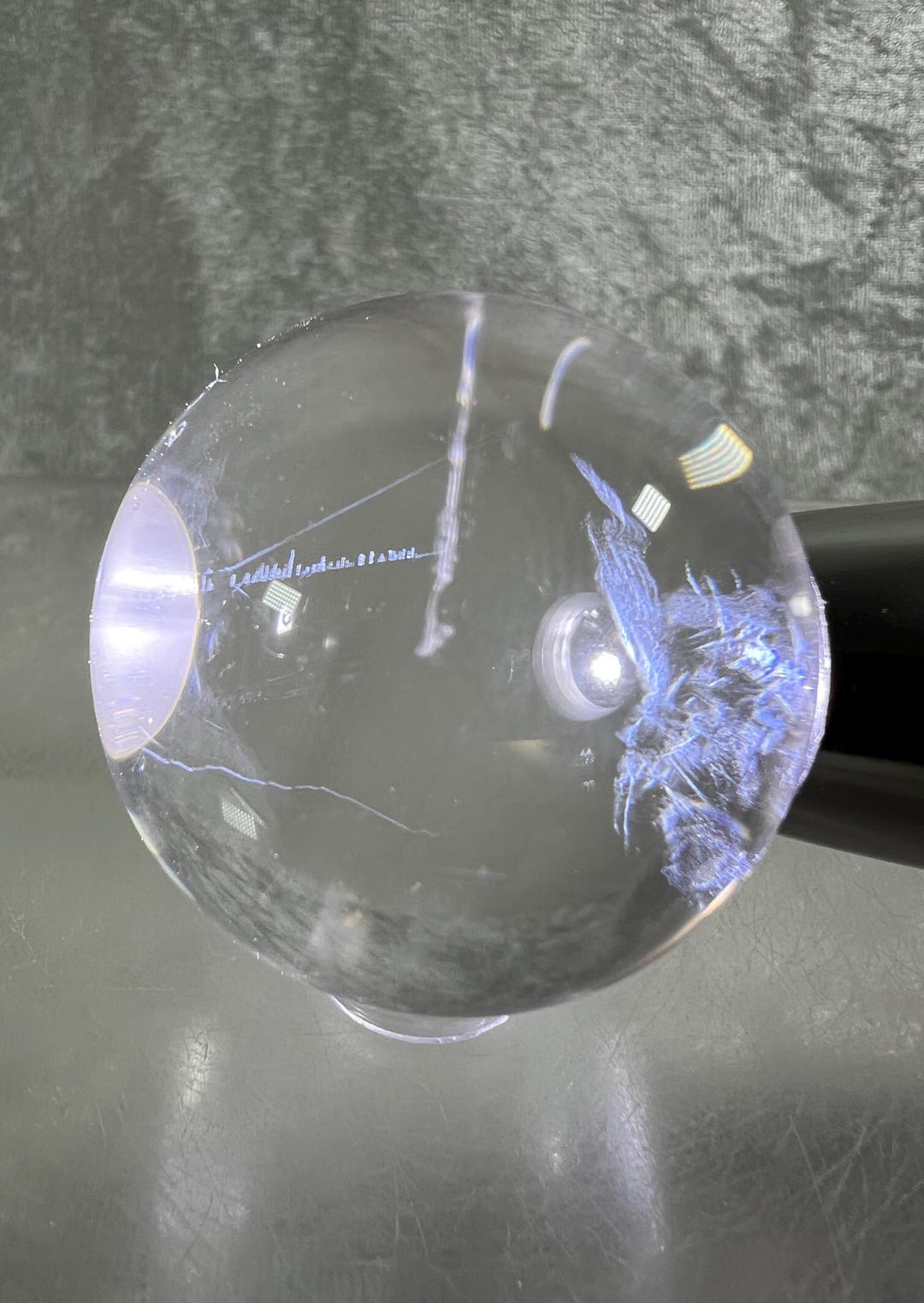 Stunning Blue Needle Crystal Sphere. Blue Angel Feather Sphere ...