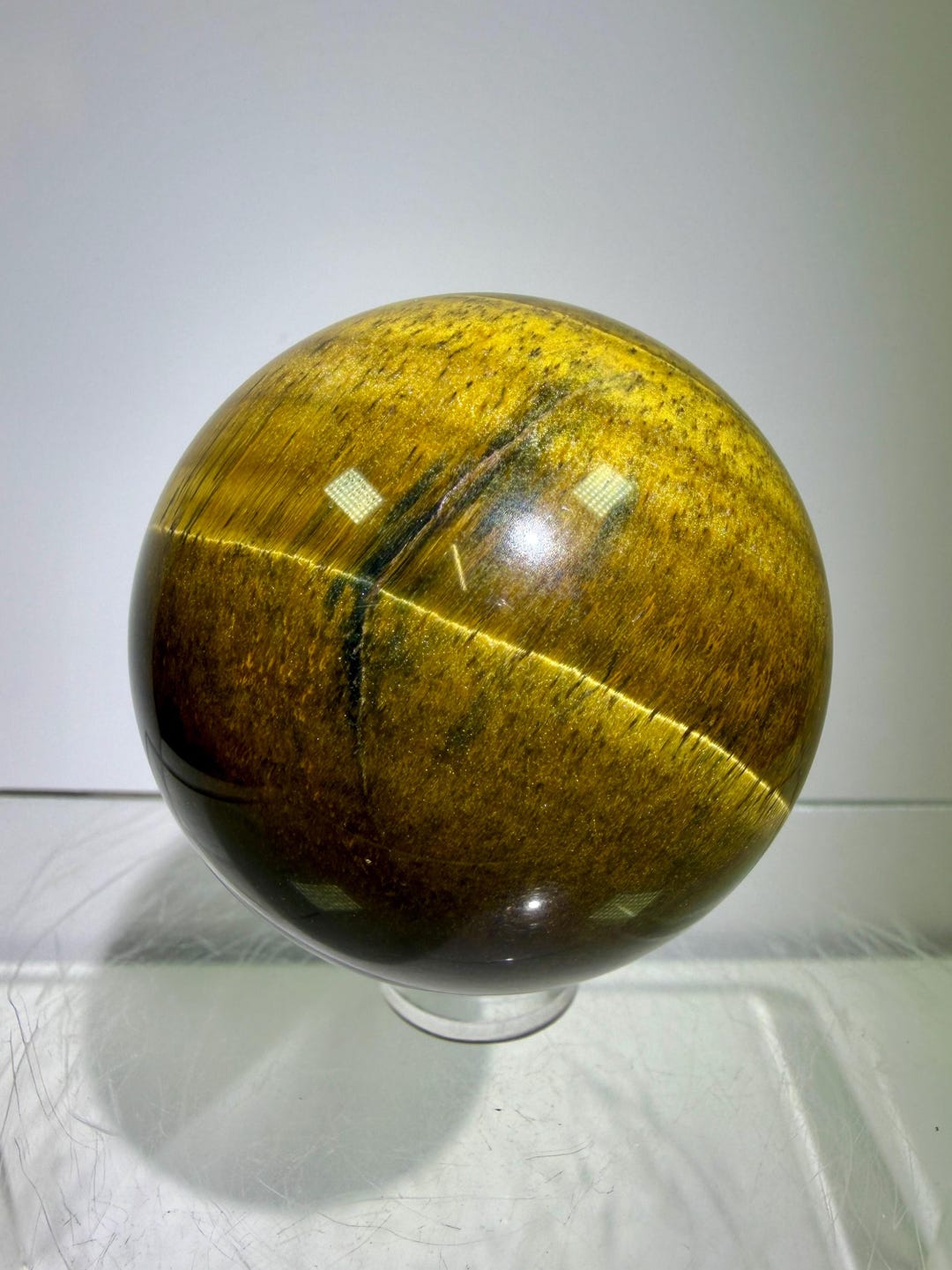 Blue Tigers Eye Sphere: High Quality Hawks Eye Display Crystal Pretty ...
