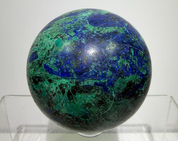 Azurite and Malachite Crystal Sphere: 59mm Stunning Deep Colors and ...