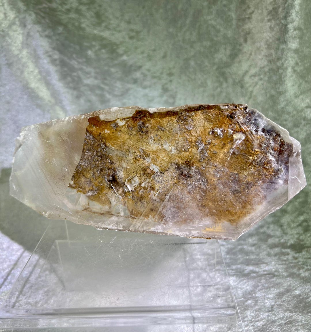 Large Selenite Slab With Garden Quartz: One of a Kind Display Crystal ...
