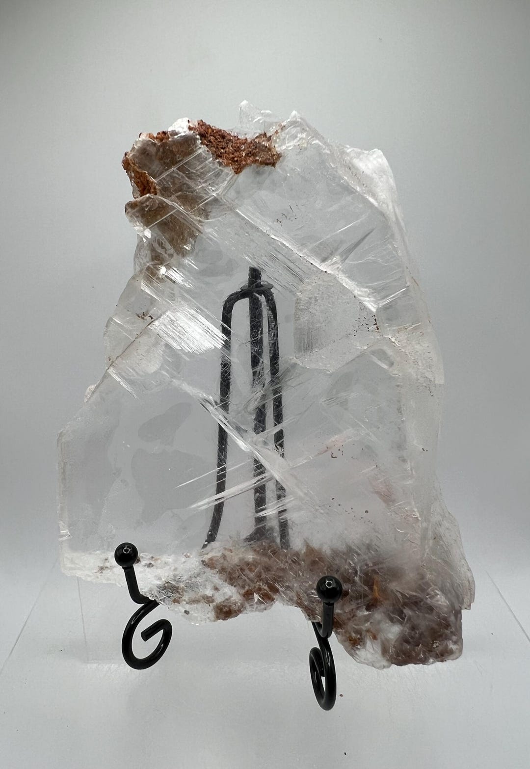 Gorgeous Selenite Slab With Garden Quartz. Amazing Clear Selenite Slab ...
