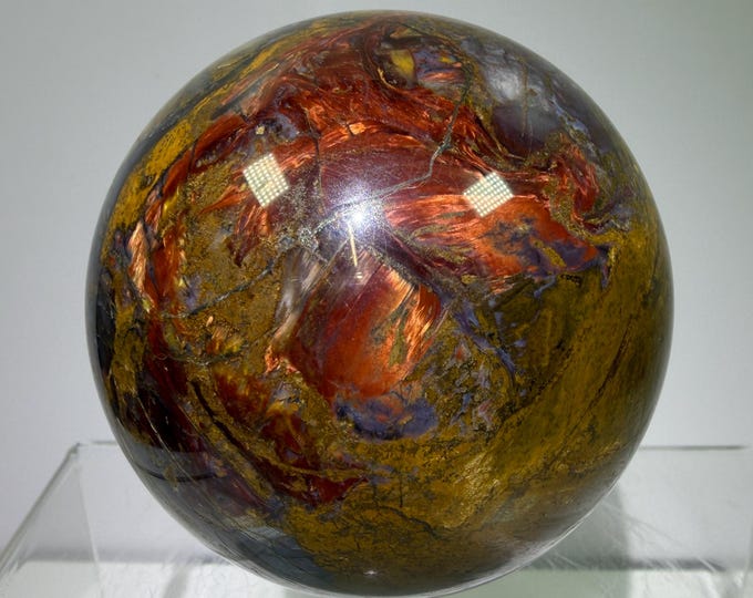Red Pietersite Sphere: 68mm Large High Quality Collector Sphere With ...
