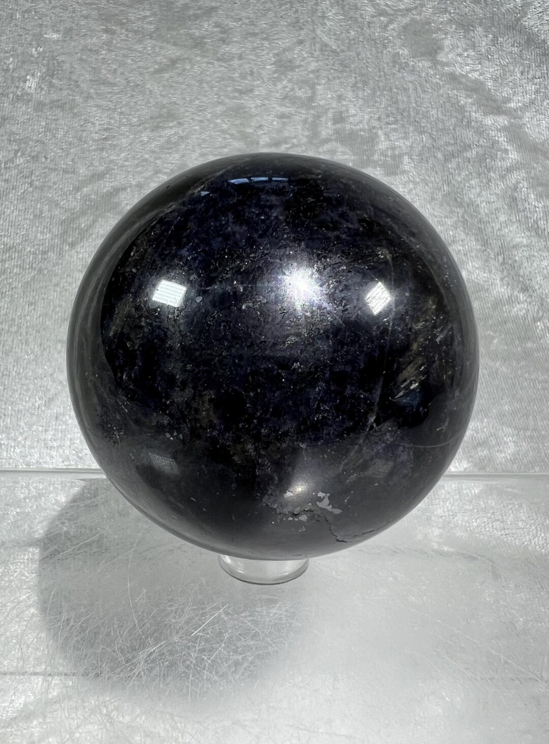 Rare Iolite Crystal Sphere. 65mm. Beautiful Water Sapphire From Madagascar. All Natural Amazing ...