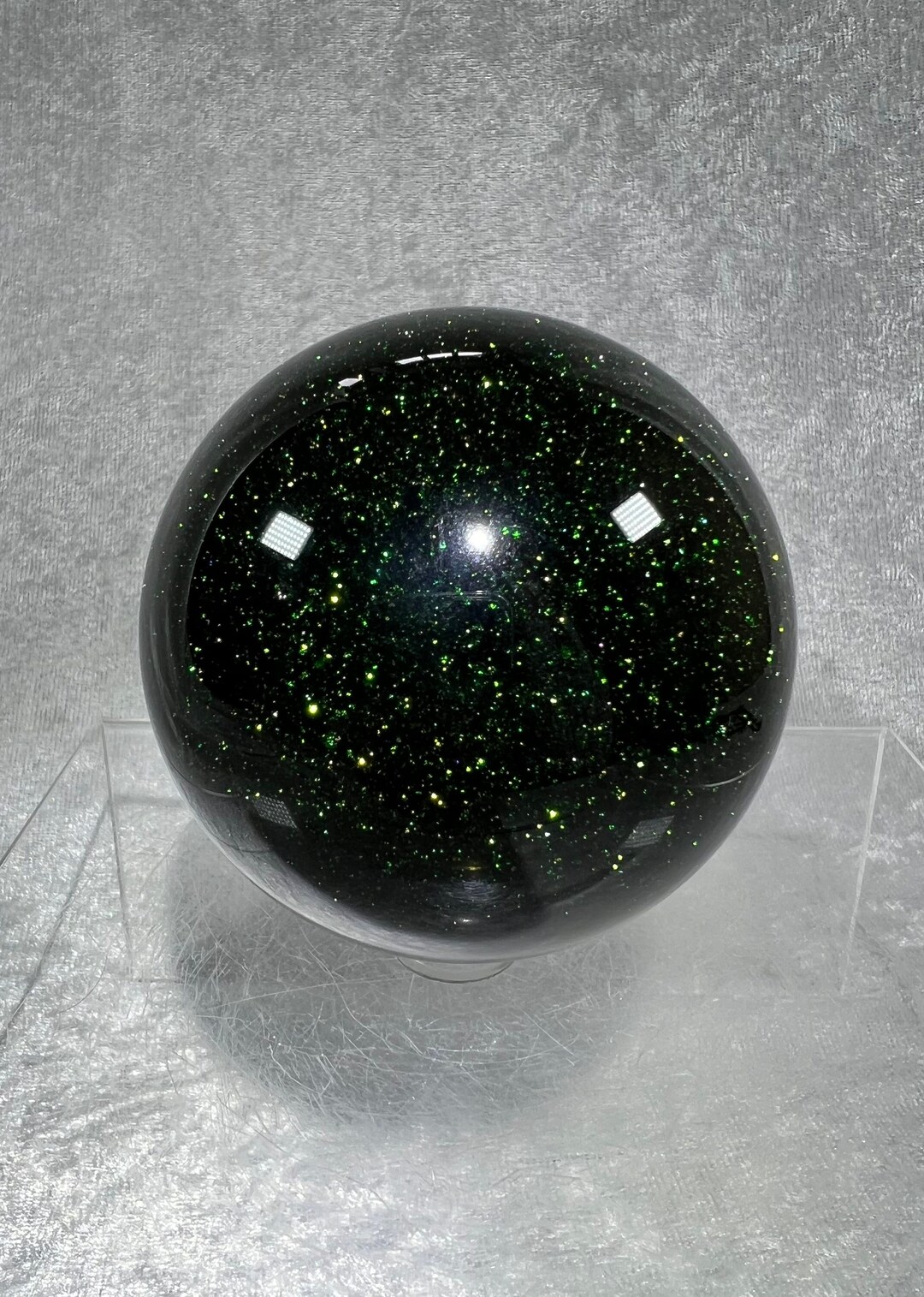 Beautiful Large Green Sandstone Sphere. 74mm. Tons of Flash Very Fun ...
