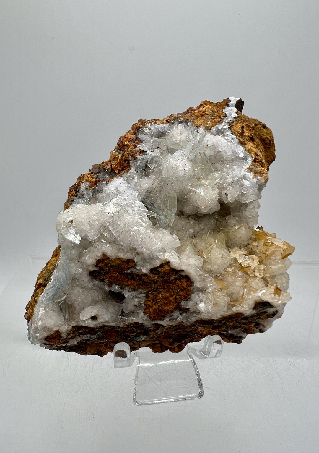 Blue Barite Specimen: Druzy Quartz on Limonite From Morocco - Etsy