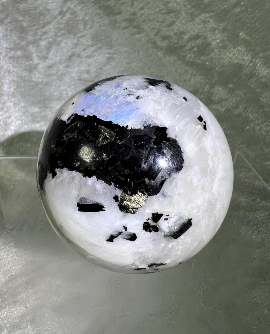 Gorgeous Rainbow Moonstone Crystal Sphere. 61mm. Beautiful Rainbow ...