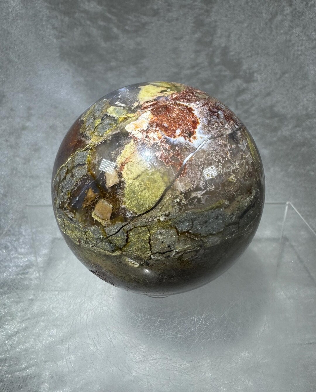 Scenic Moss Agate Sphere: Rare Colors on This Stunning Sphere (68mm) - Etsy