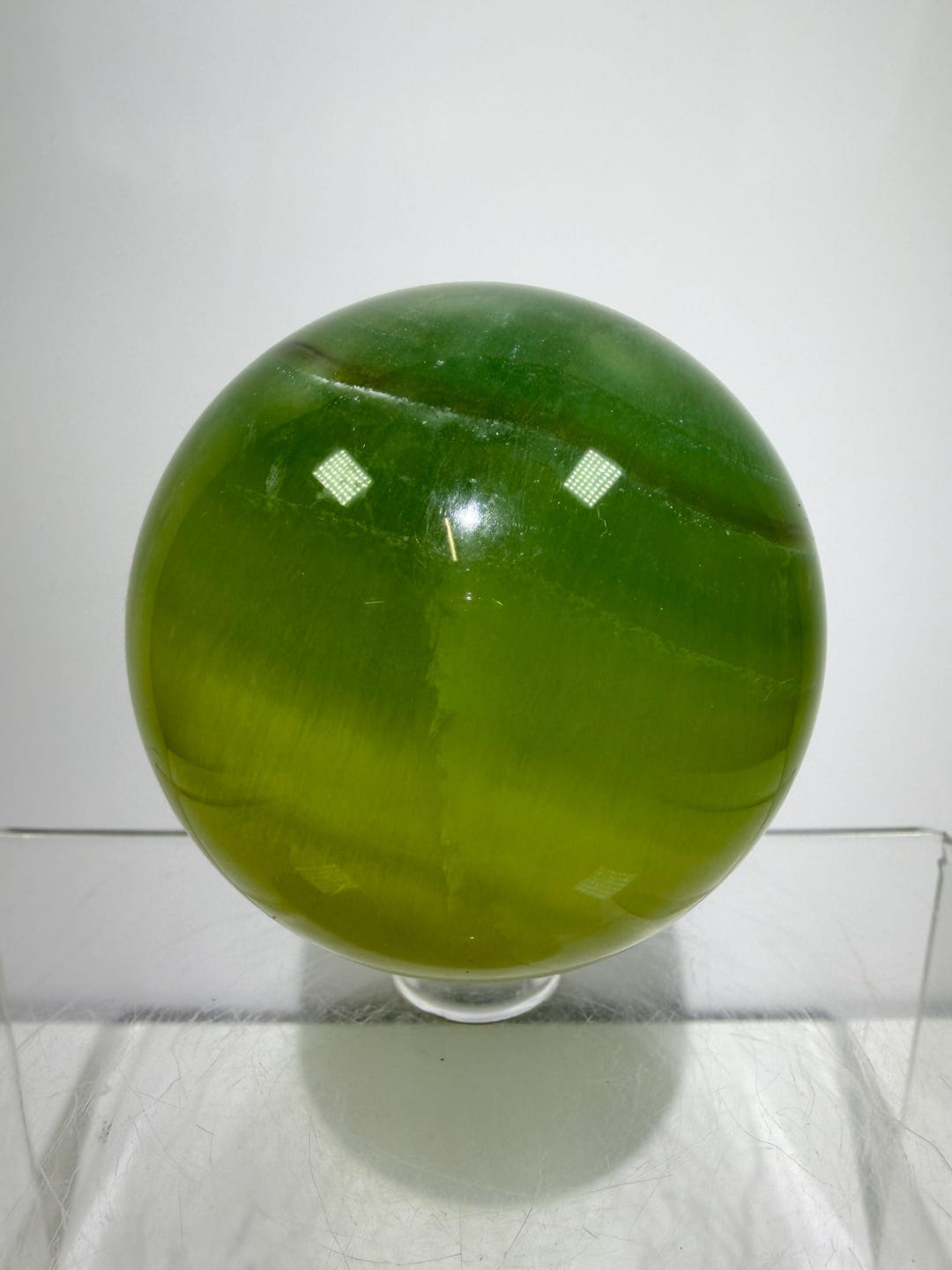 Mango Fluorite Sphere: 59mm Yellow and Green Fluorite From Brazil Rare ...