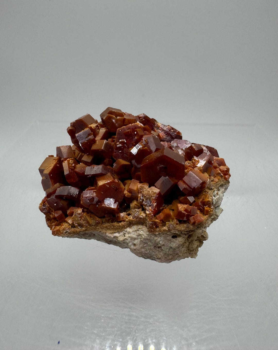 Gorgeous Vanadinite on Matrix Specimen. Beautiful Crystal Cluster From Morocco. Amazing Color ...