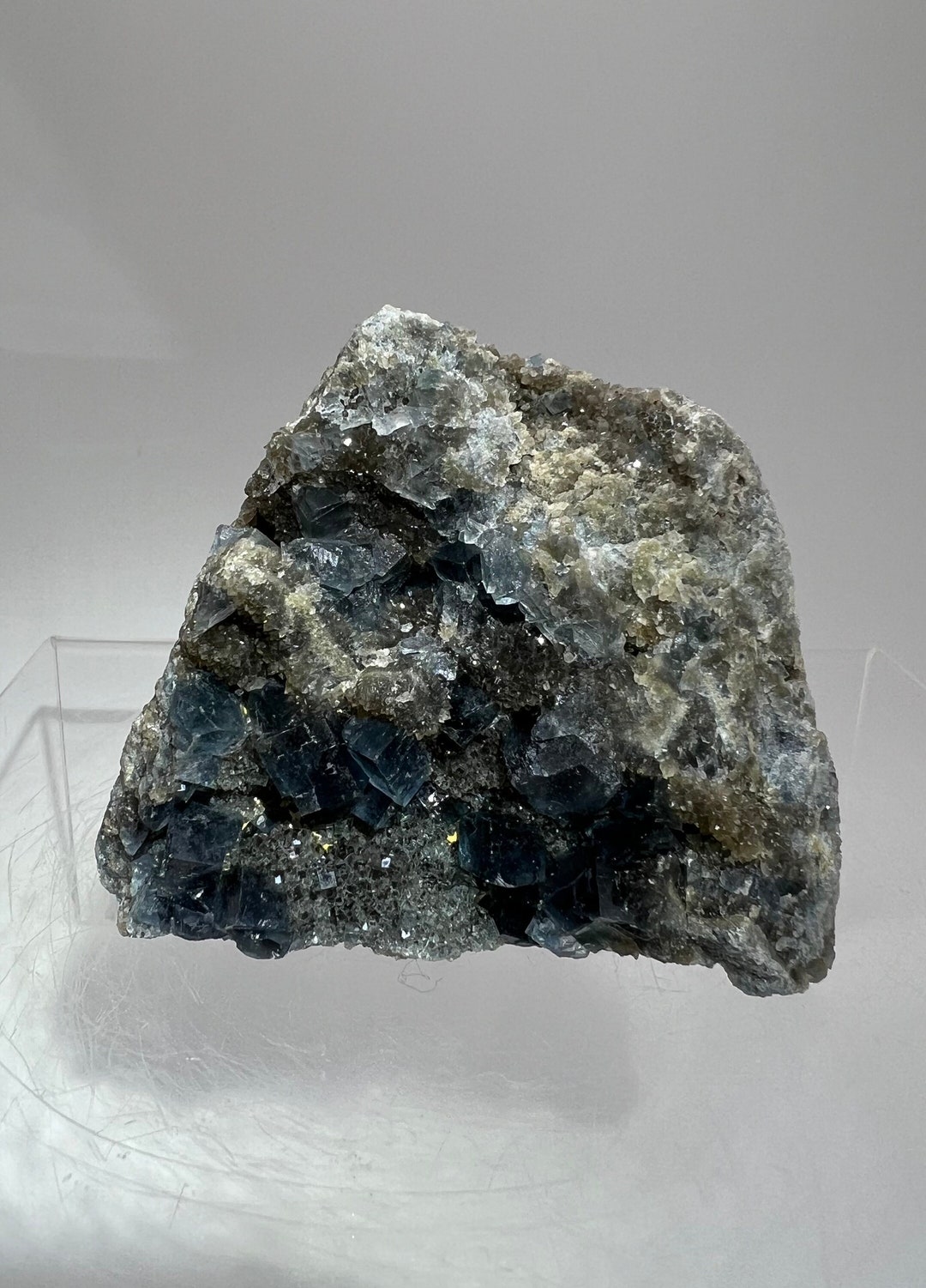 Stunning Rare Blue Fluorite Cubes Specimen. Incredible Black Sugar ...