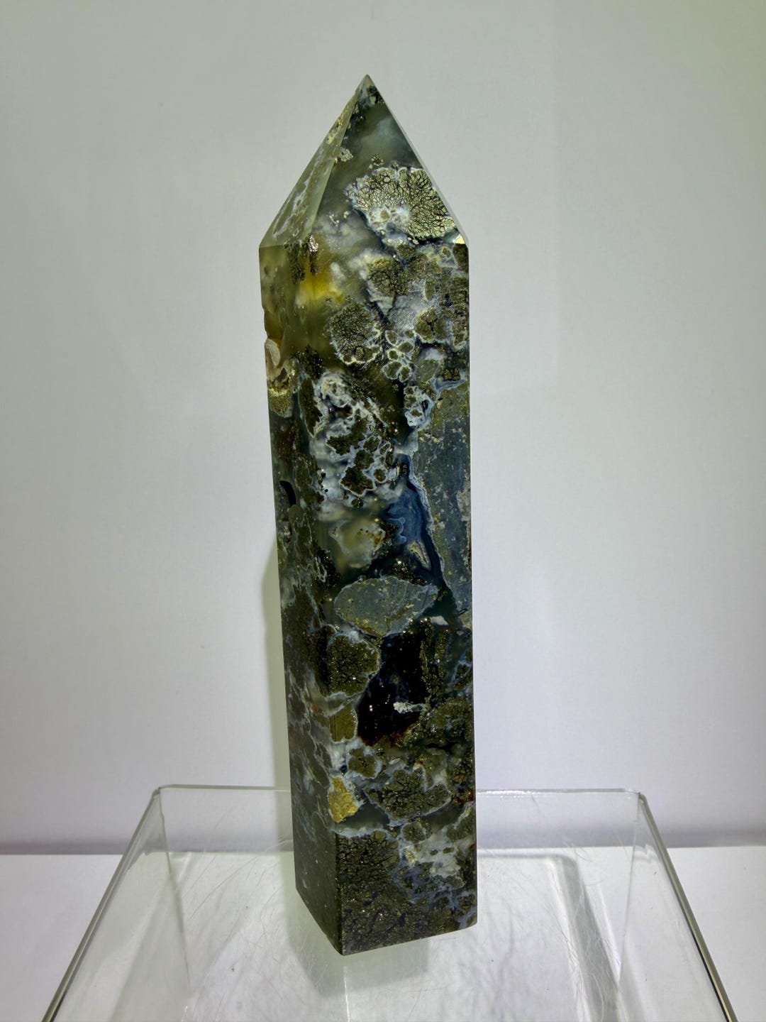 Rare Druzy Pyrite Tower: Gorgeous Flower Pyrite Tower With Amazing UV ...