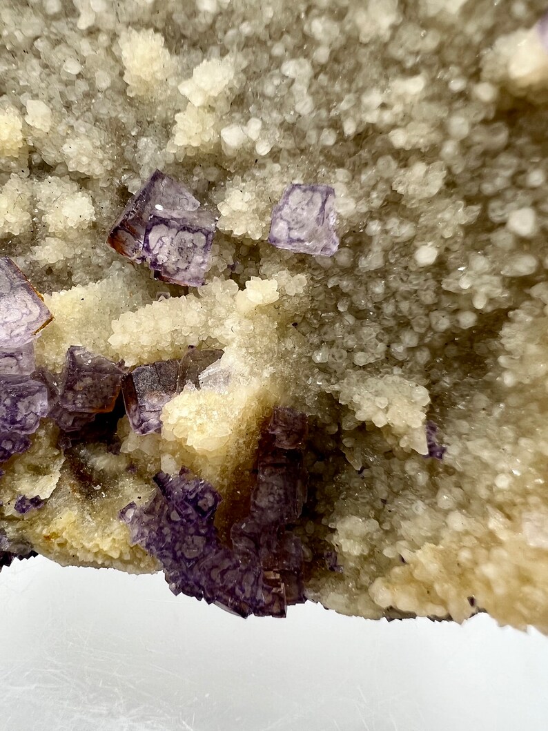 QR Code Fluorite Cubes Specimen: Gorgeous Purple Edge Fluorite Clusters ...