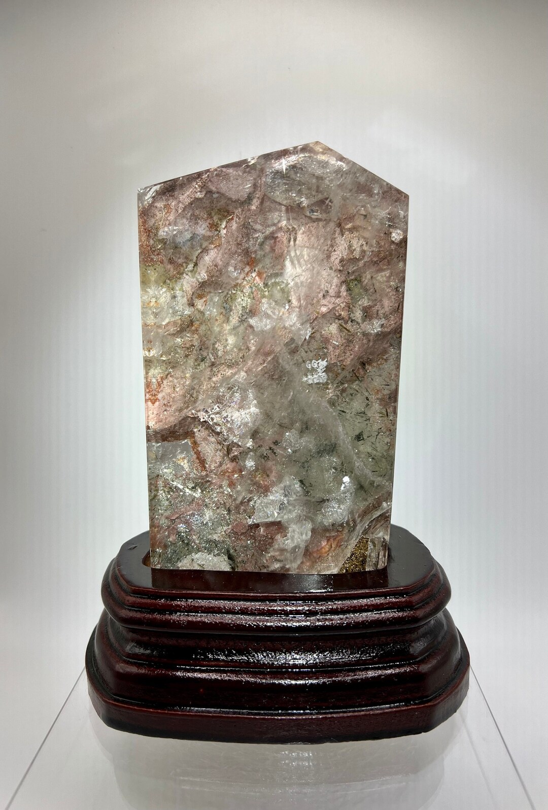 Large Pink Garden Quartz Freeform. Beautiful Pink Garden With Silver ...