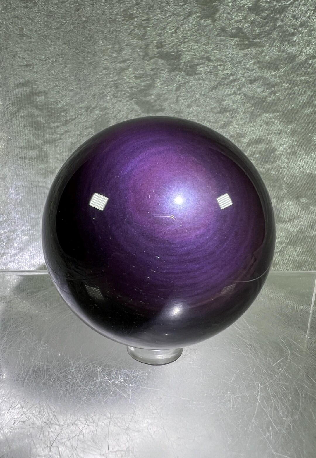 Stunning Rainbow Obsidian Sphere. 60mm. Beautiful Purple and Blue ...