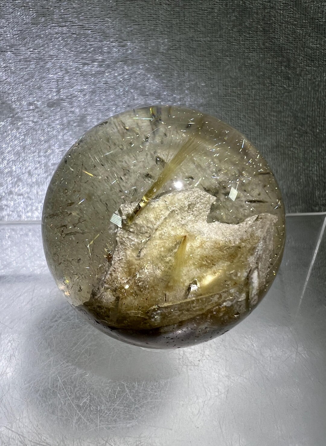 Gorgeous Rutile Garden Quartz Sphere. Beautiful Quality Rutilated ...