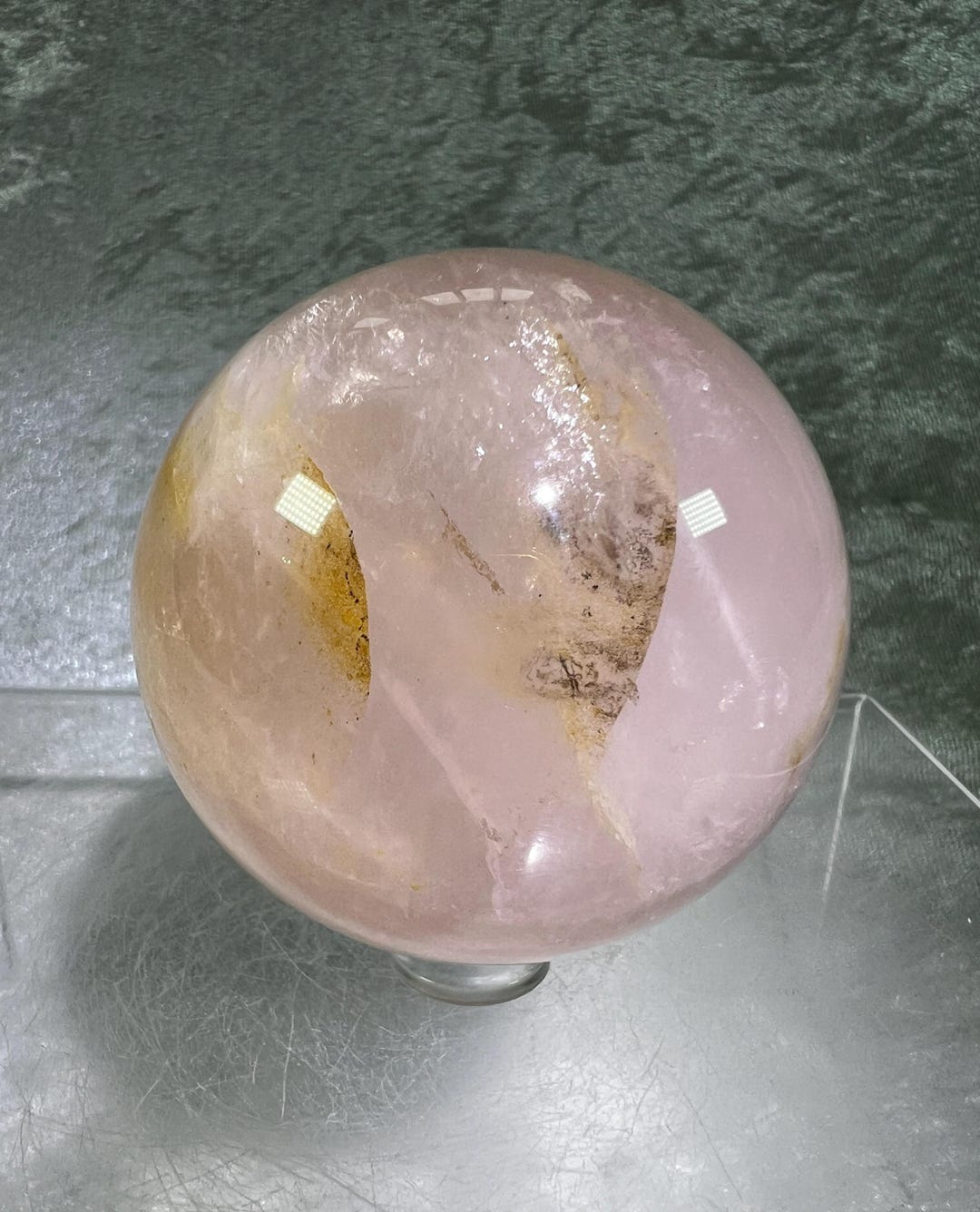 Dendritic Star Rose Quartz Sphere: Golden Healer Inclusions, 62mm - Etsy