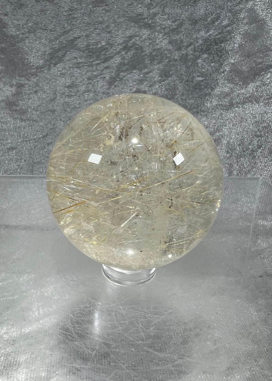 Gorgeous Golden Rutile Quartz Sphere. Amazing Rainbows! High Quality ...