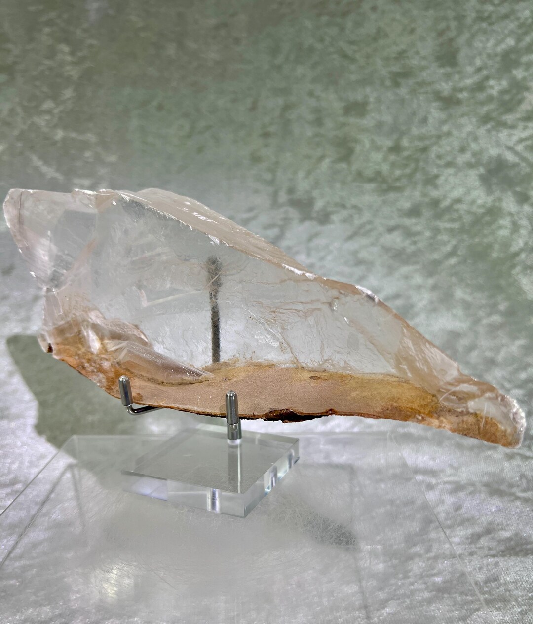 Stunning Selenite Slab With Garden Quartz. Amazing Clear Selenite Slab ...