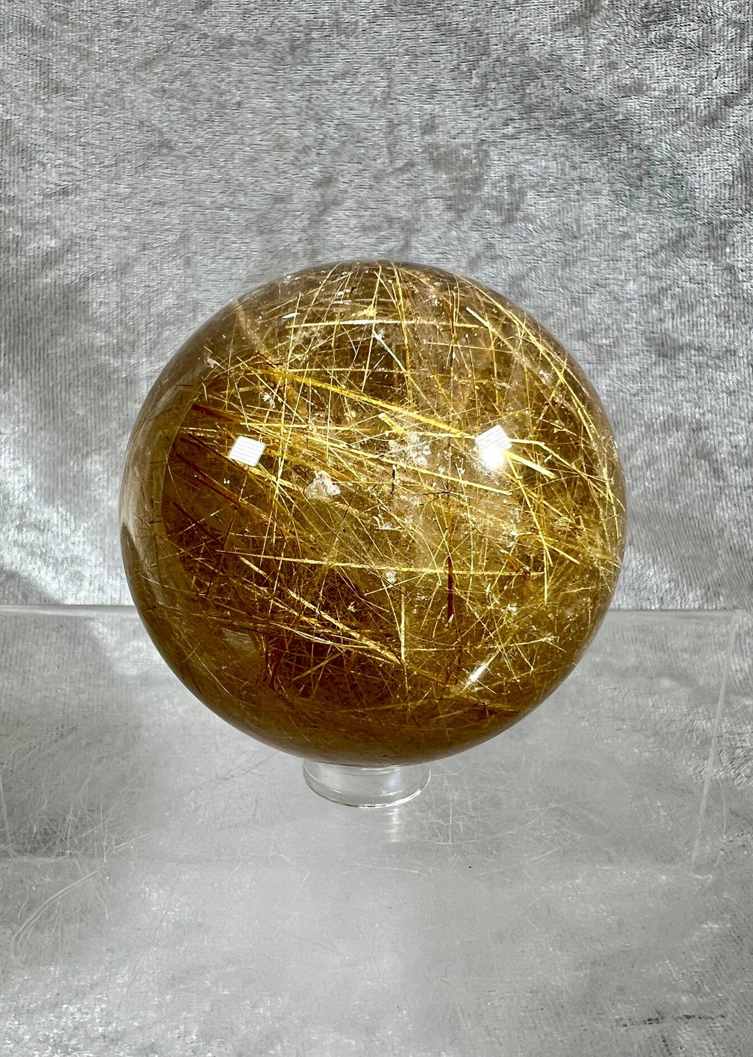 Amazing Full Rutile Quartz Sphere. 58mm. Very Unique Crystal Sphere ...
