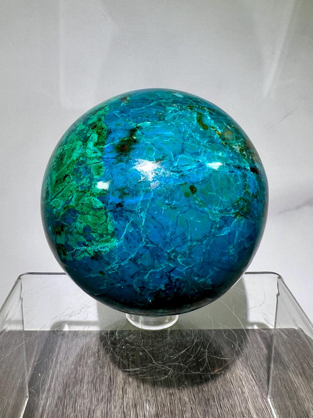 Chrysocolla Sphere From Peru 65mm Very Bright and Vibrant Colors Rare ...