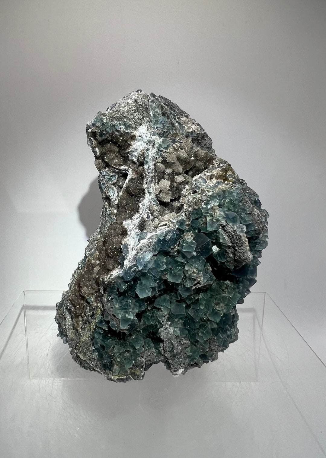 High Quality Teal Blue Fluorite Cubes Specimen. Gorgeous Dark ...