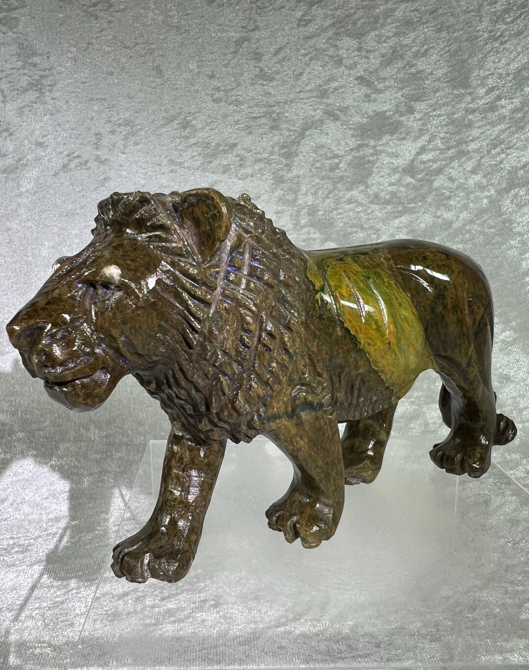Large Hand Carved Lion. Stunning Verdite Shona Carving From Zimbabwe ...