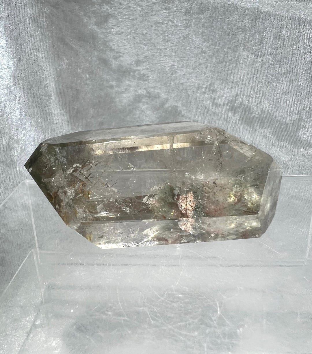 Polished Garden Quartz Freeform: Green & Pink Lodolite - Etsy