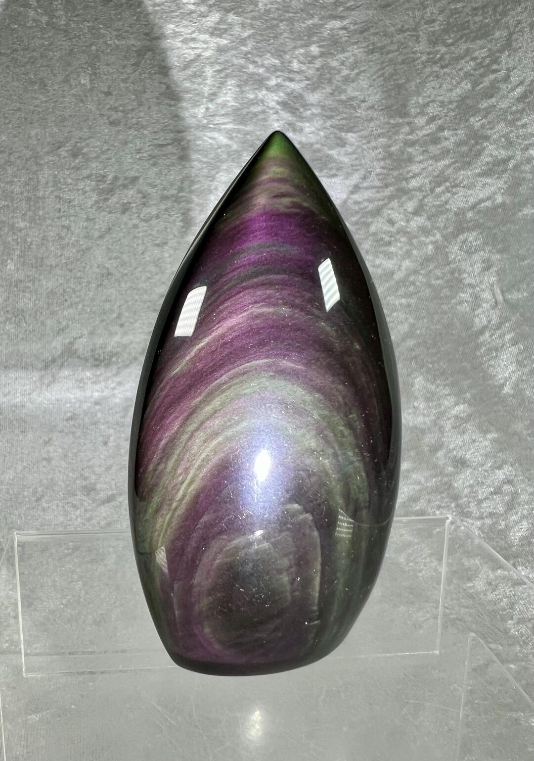 Stunning Rainbow Obsidian Freeform Flame. Gorgeous and Unique Rainbow ...