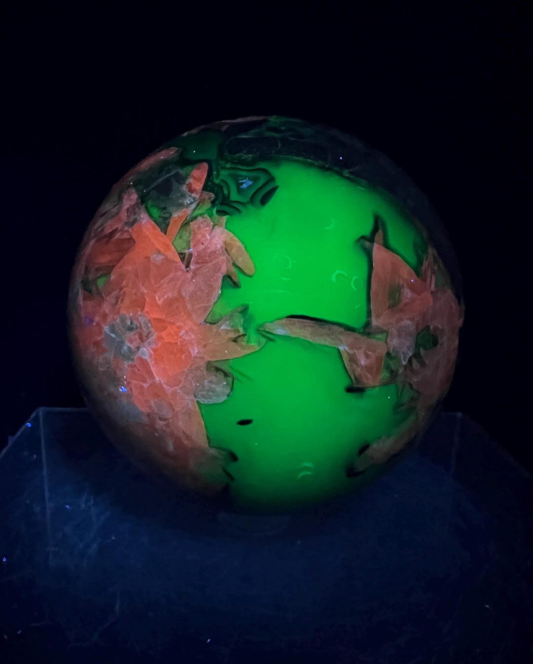 Very Rare Volcano Agate With Mangano Calcite Sphere. 81mm. Intense ...