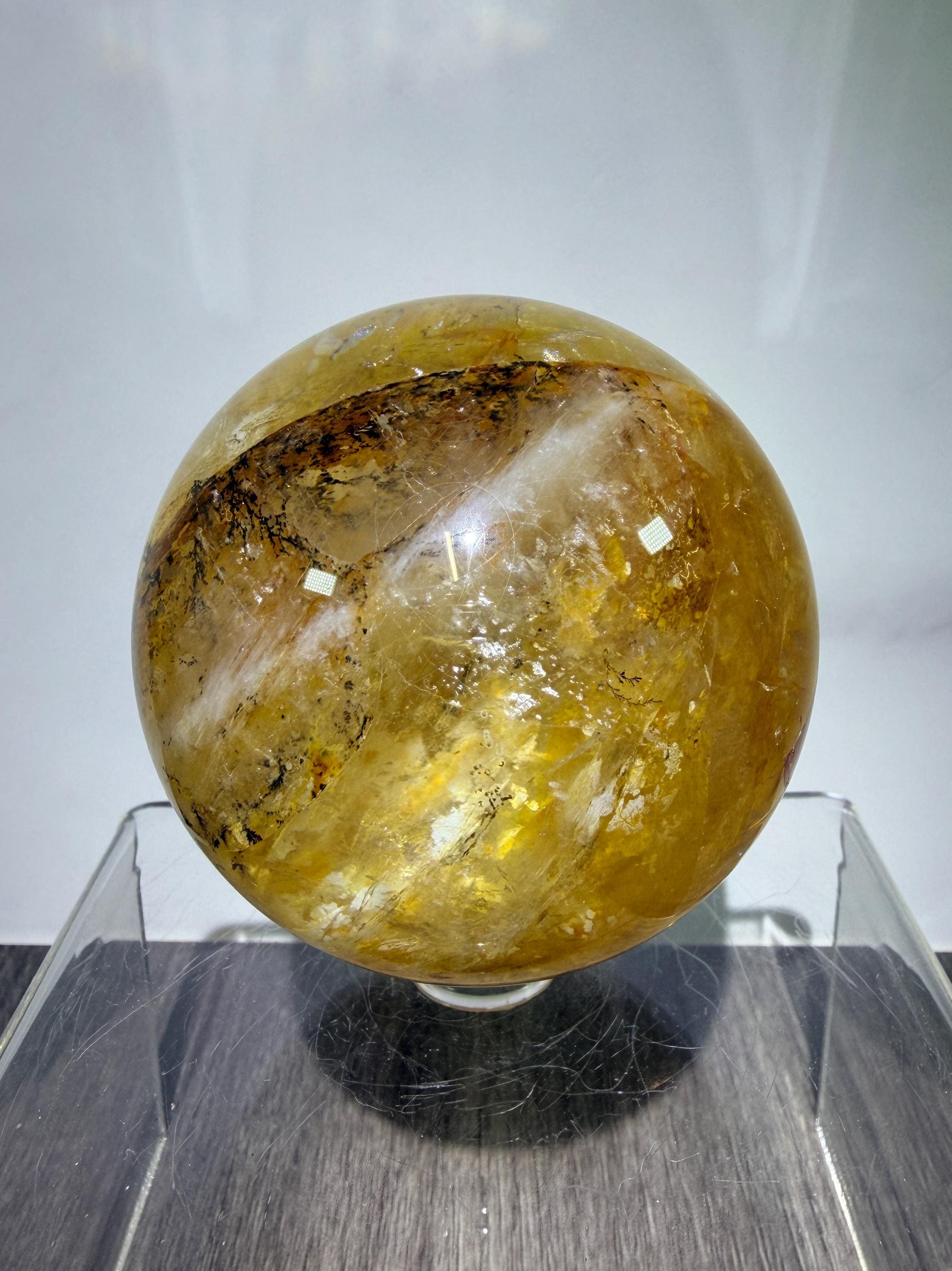 Dendritic Golden Healer Sphere Rare Hematoid Quartz Sphere With ...