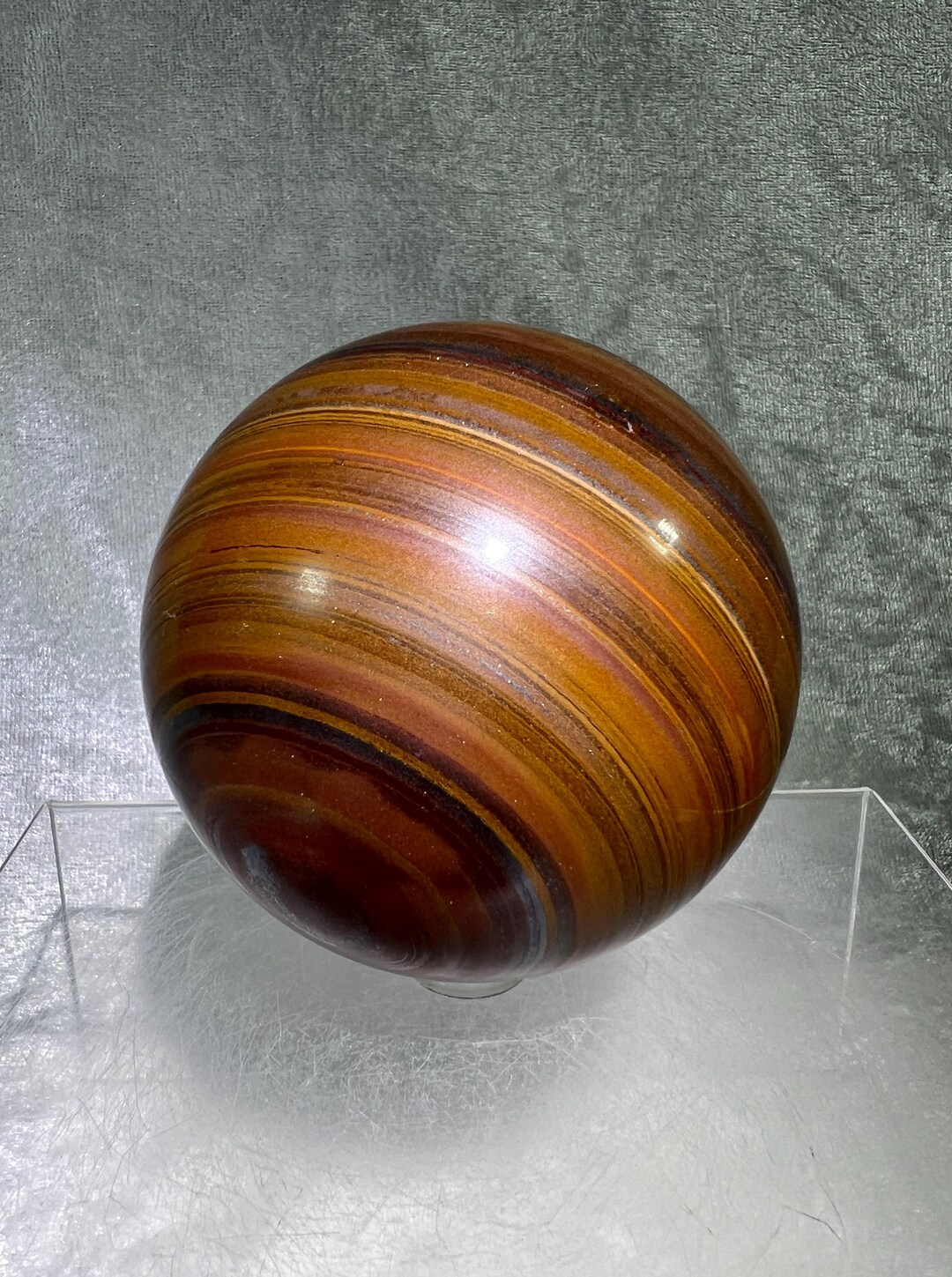 Rare Tiger Iron Crystal Sphere. 79mm. Amazing Flash With Gorgeous ...