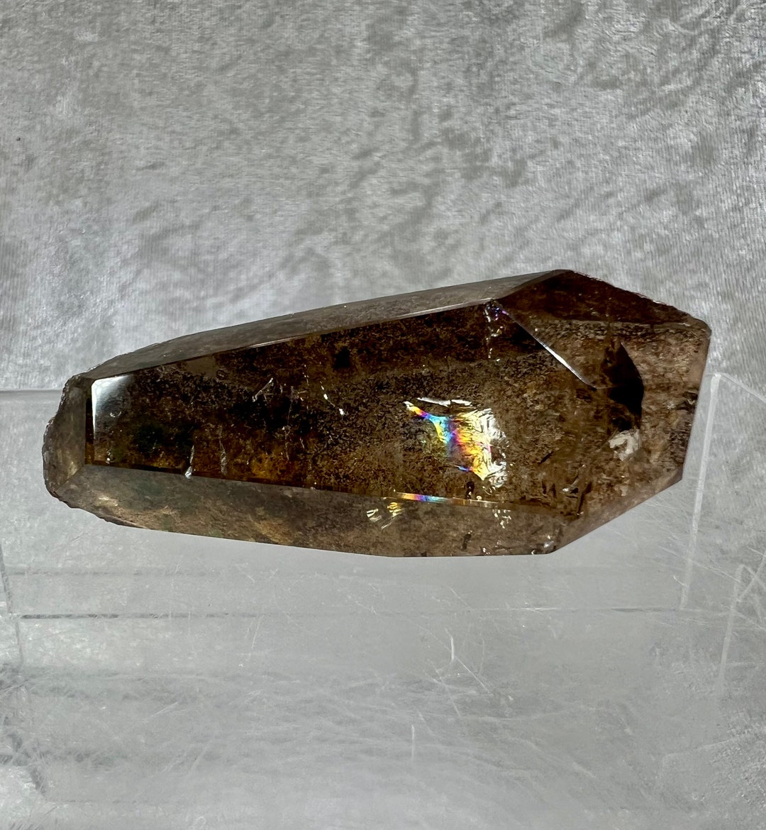 Smoky Garden Quartz Freeform With Big Rainbows. Very Unique Polished Lodolite. - Etsy