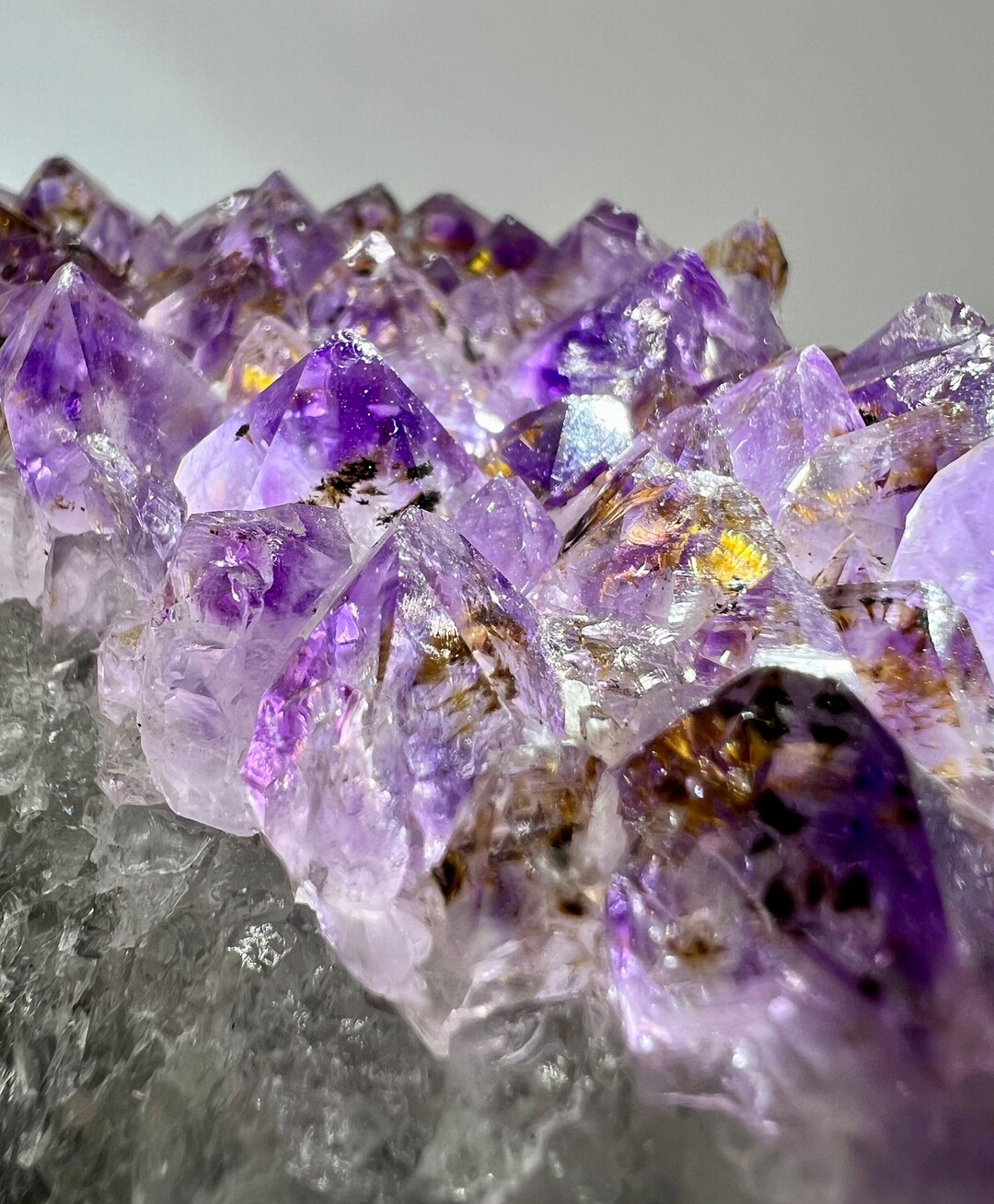 Very Rare Amethyst Cacoxenite. Stunning Purple Amethyst With Cacoxenite ...