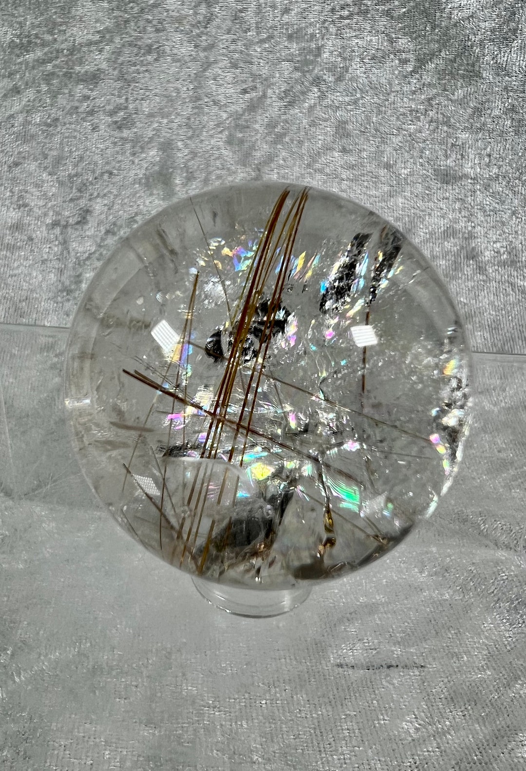Buy Stunning Golden Rutile Sphere With Huge Rainbows. Incredible ...