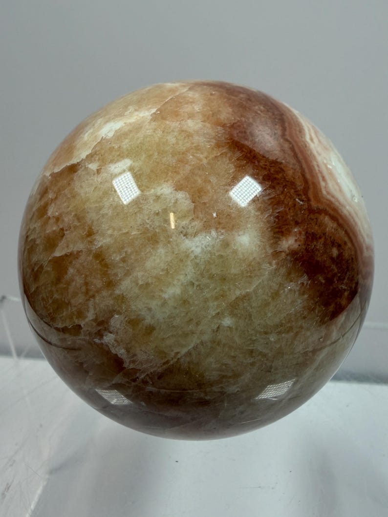 Peruvian Tiger Aragonite Sphere: 57mm Rare Display Sphere UV Reactive ...