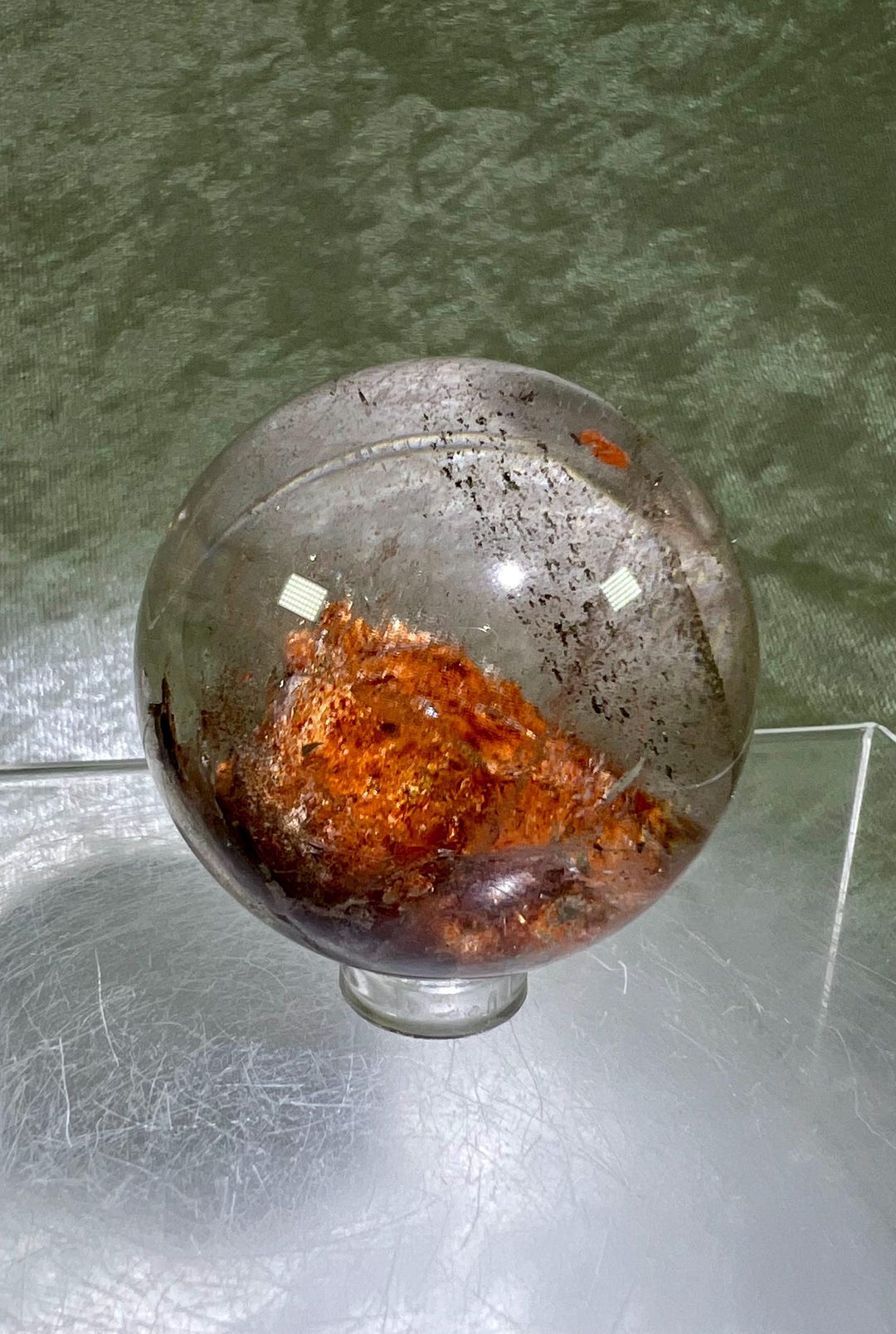 Gorgeous Garden Quartz Sphere. Beautiful Rare Orange Landscape With ...