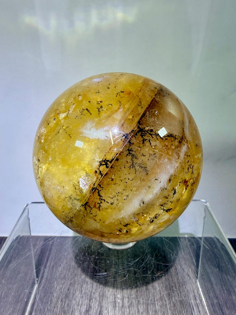 Dendritic Golden Healer Sphere Rare Hematoid Quartz Sphere With ...