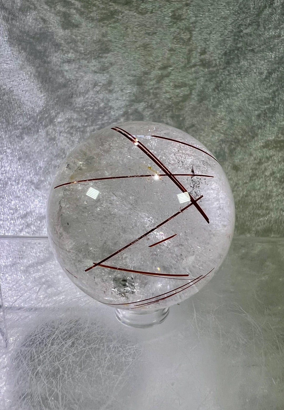 Unique Rutile Quartz Sphere. Copper Rutilated Quartz. Very Cool Color ...