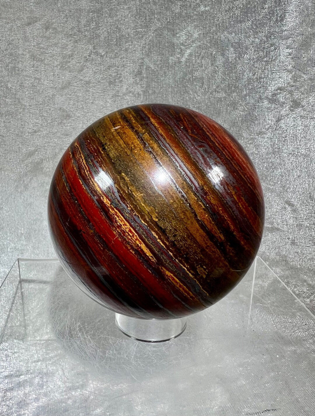 Amazing Tiger Iron Crystal Sphere. 83mm. High Quality Rare Crystal ...