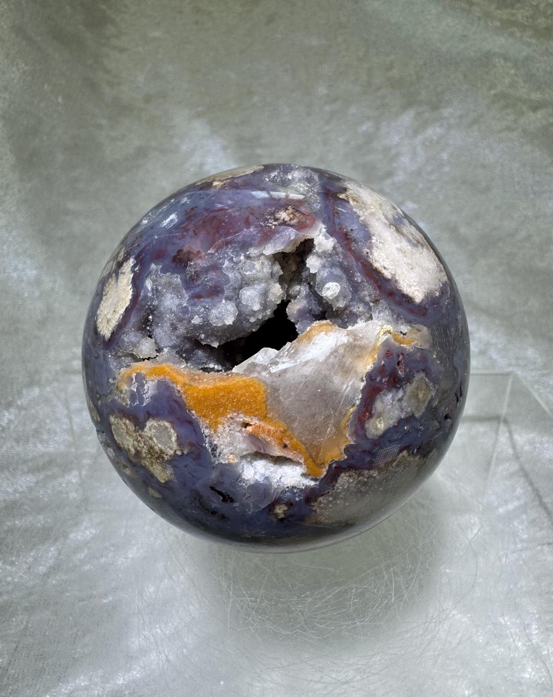 Stunning Druzy Blue Flower Agate Sphere. 67mm. Amazing Sugar Druzy ...