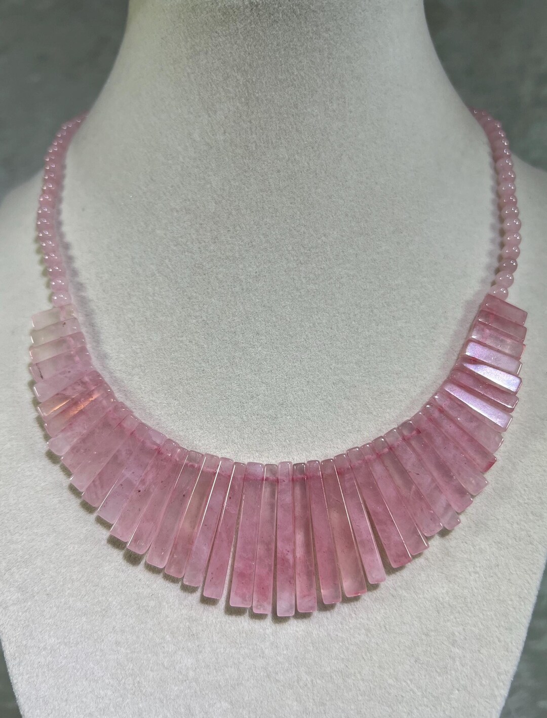 Gorgeous Rose Quartz Egyptian Style Choker. Stunning A Grade Polished ...