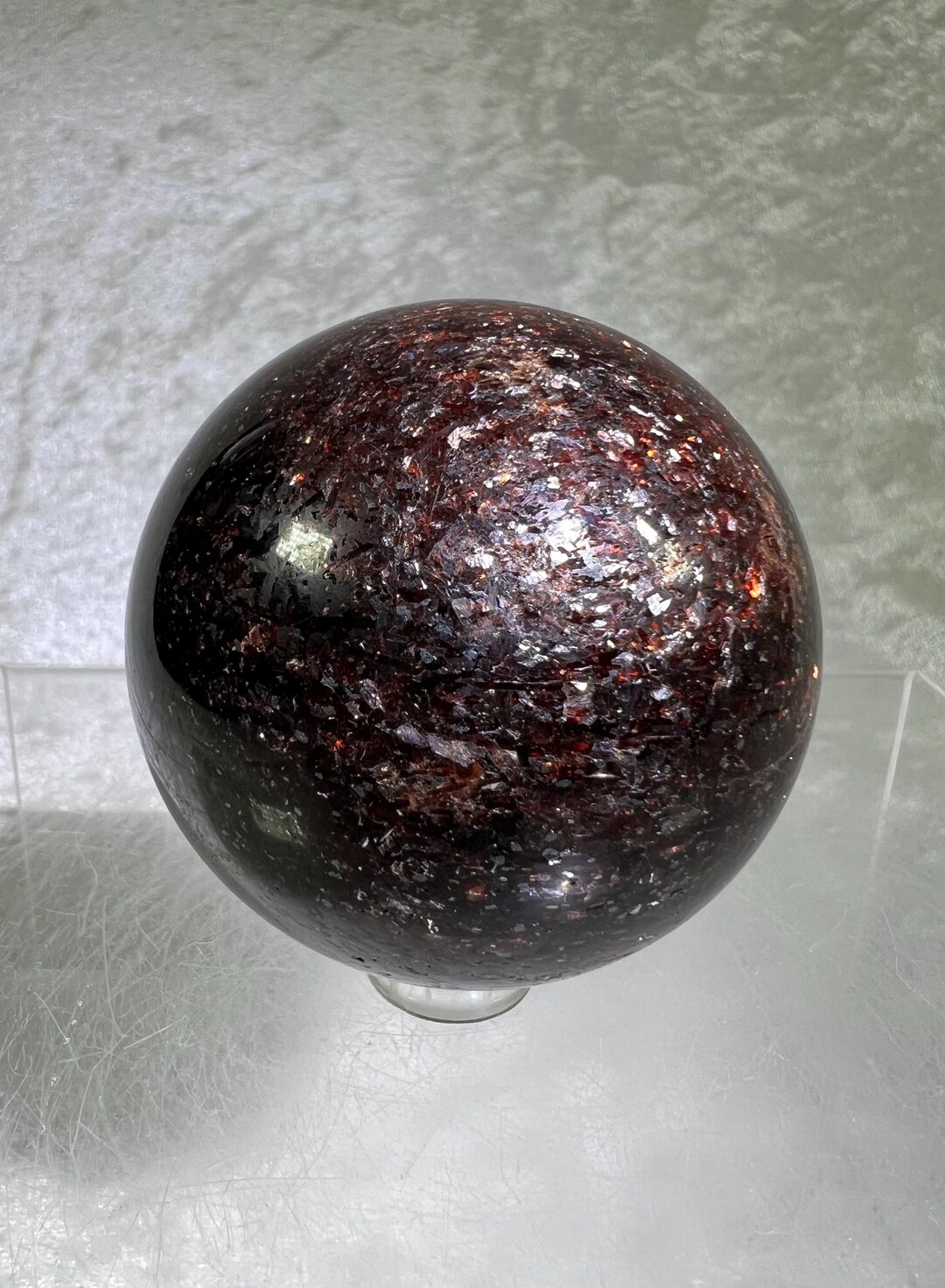 Gorgeous Red Muscovite Mica Sphere. 57mm. Incredible Ruby Red Mica ...