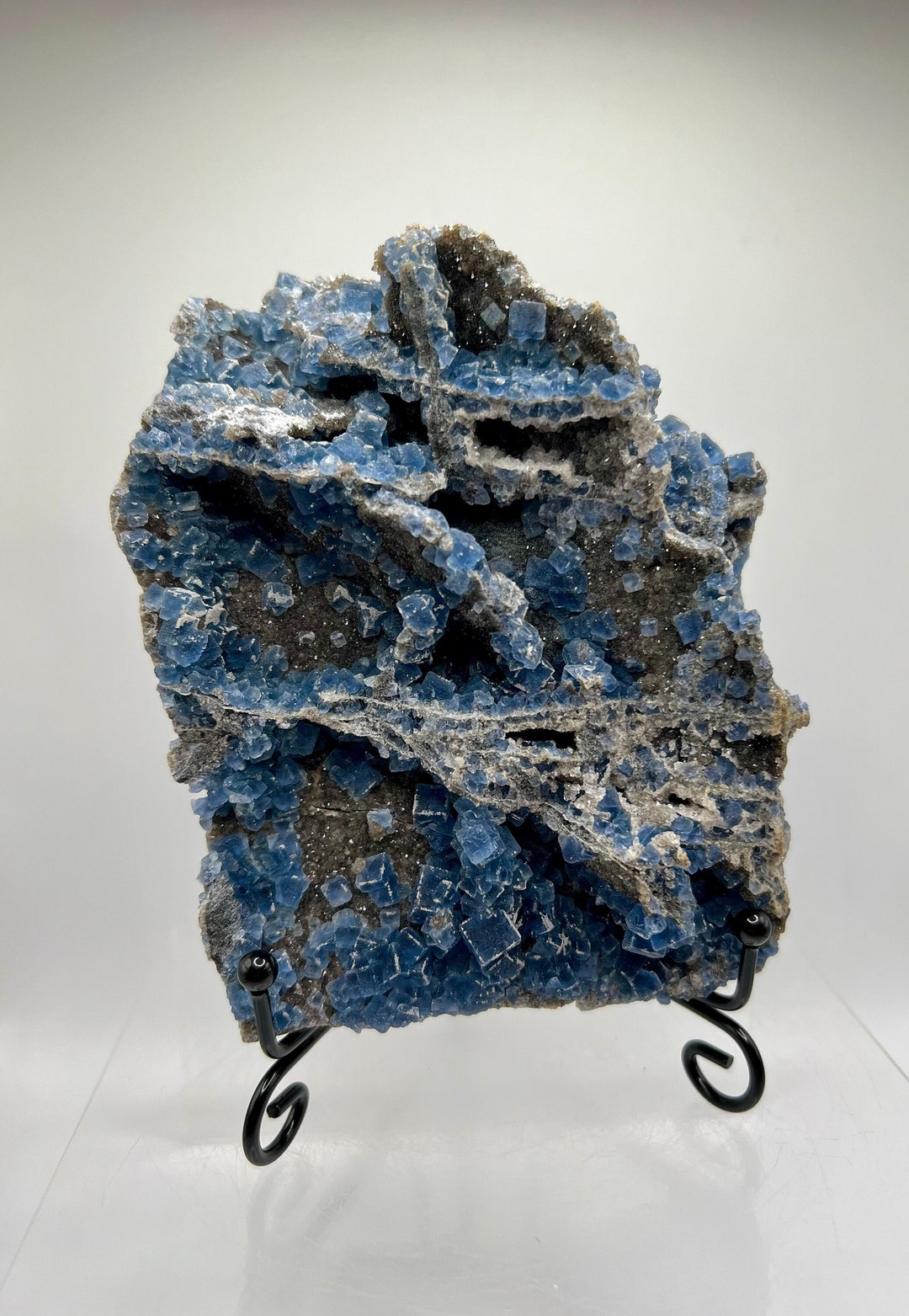 High Quality Teal Blue Fluorite Cubes Specimen. Gorgeous Dark ...