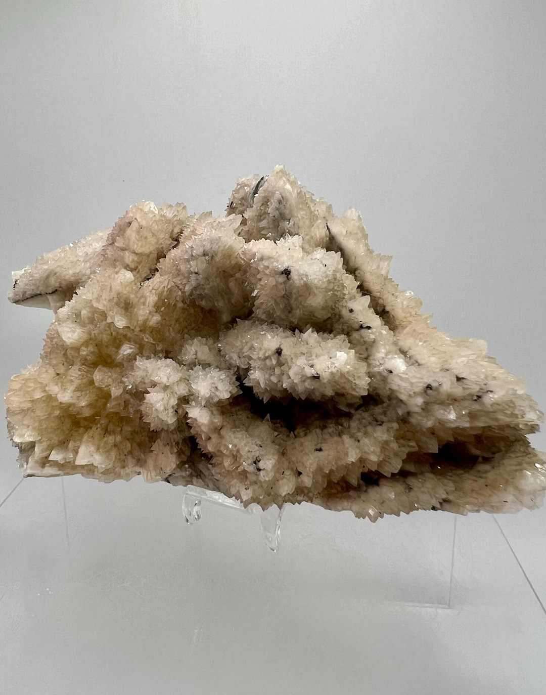 Dogtooth Calcite Specimen: Pink & Yellow Spiky Crystal Cluster - Etsy